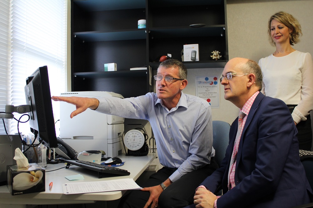 NorthCare Medical Centre GP Dr Nick Binns shows Health Minister Tony ...